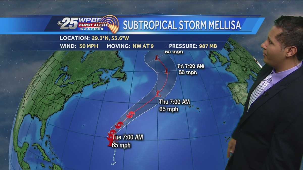 Subtropical Storm Melissa forms late in hurricane season