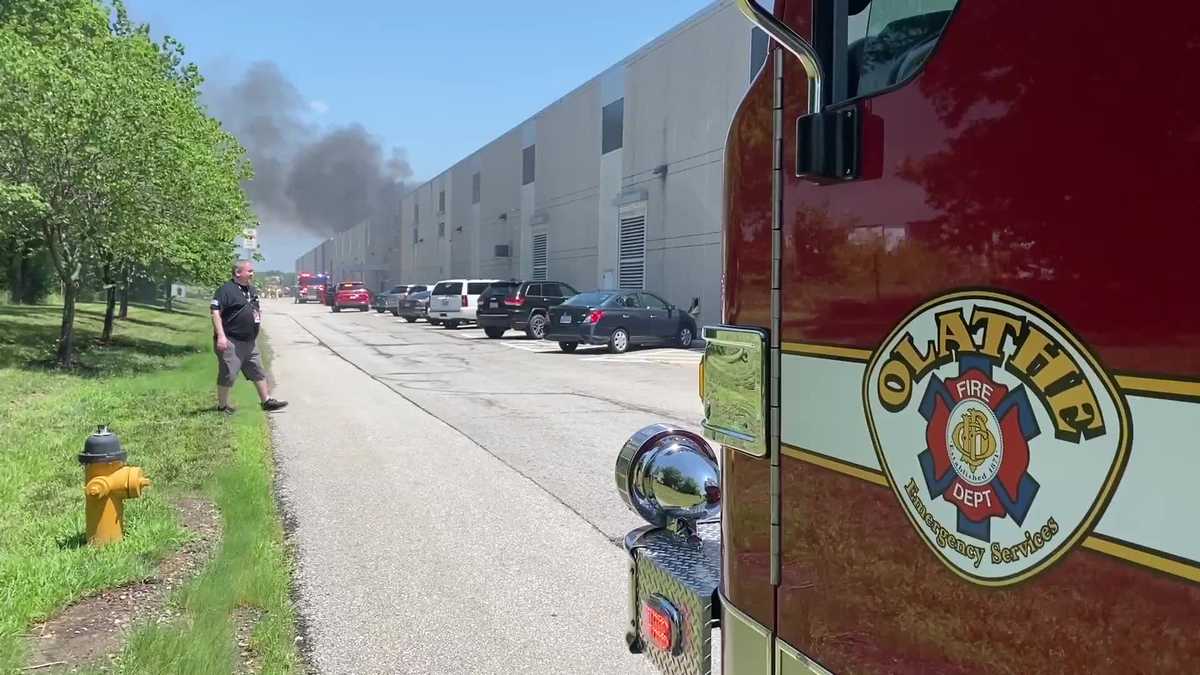 Olathe Fire Department battles 3-alarm fire at TVH Parts building
