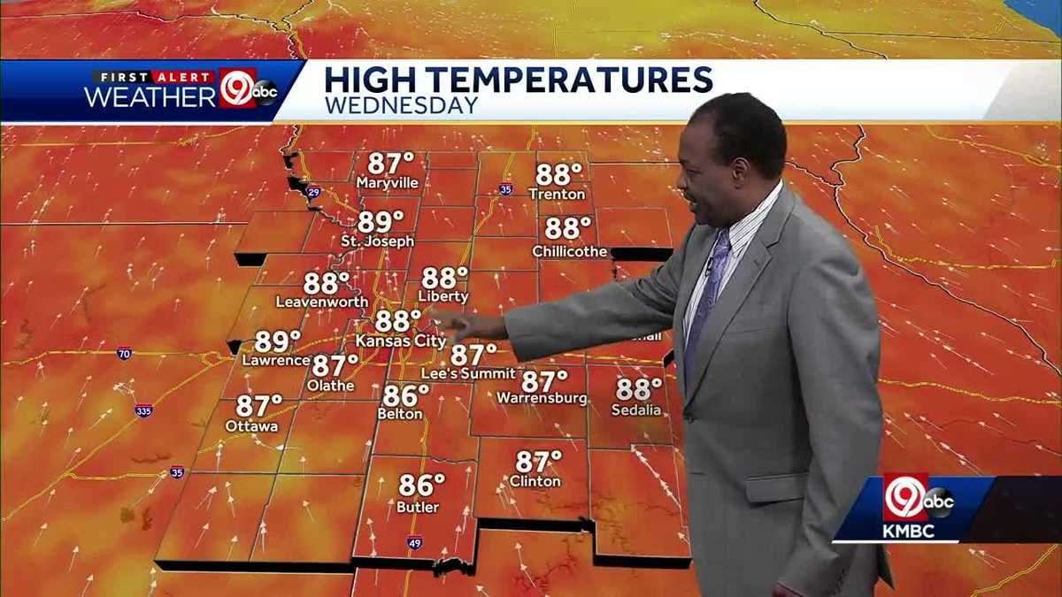 Temperatures nearing 90 degrees Wednesday