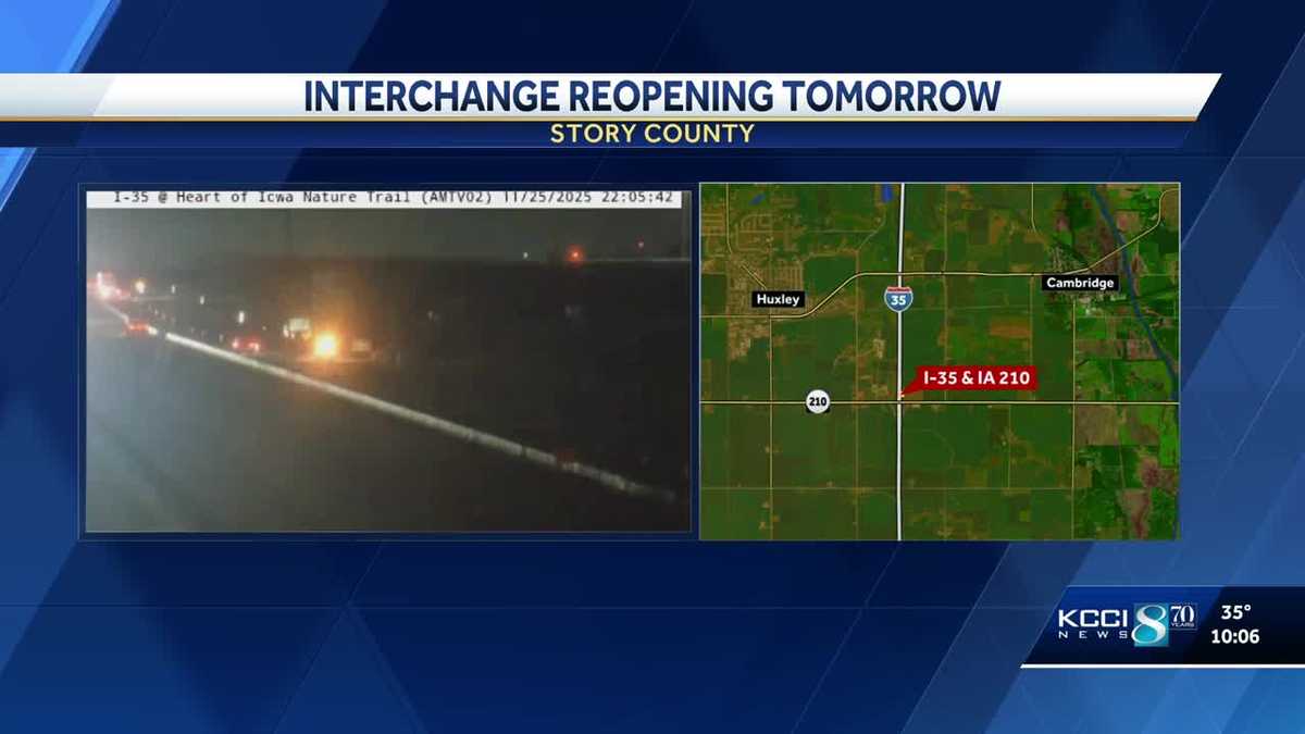 Interstate 35 interchange reopening in Story County