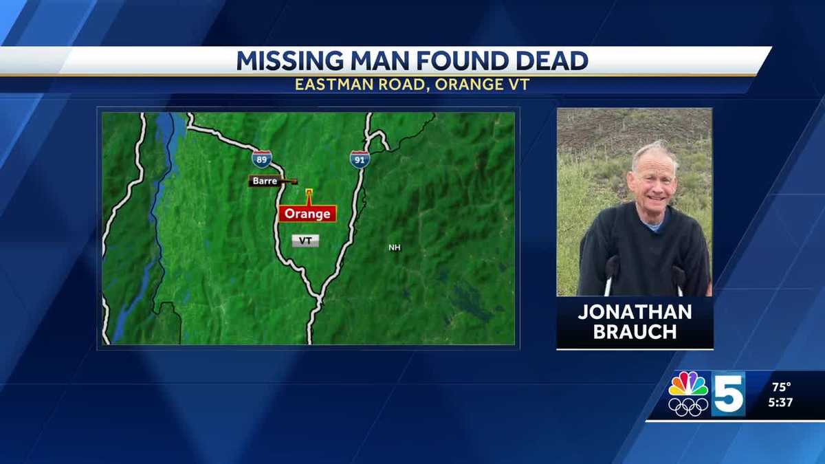 Missing Vermont man found dead in Orange