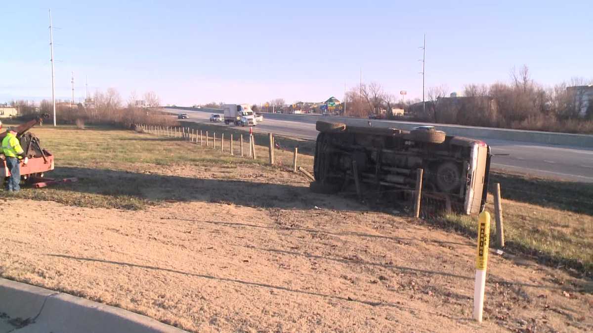 I-49 drivers slip off icy on-ramp