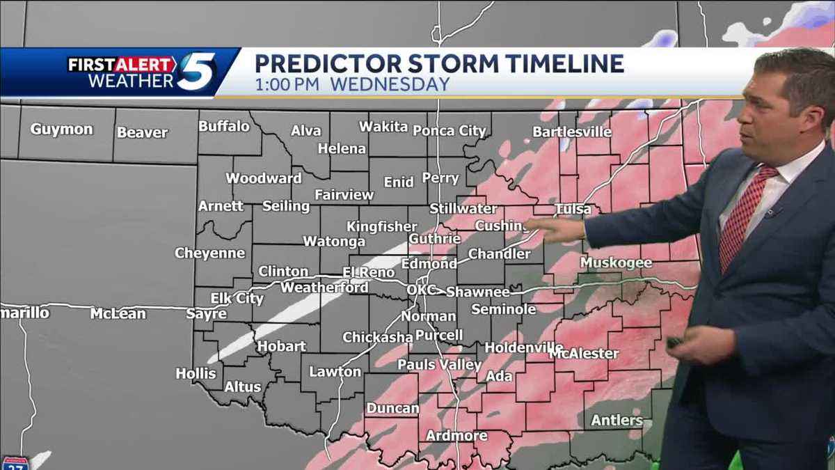 TIMELINE: Winter storms, ice moving into Oklahoma on Wednesday