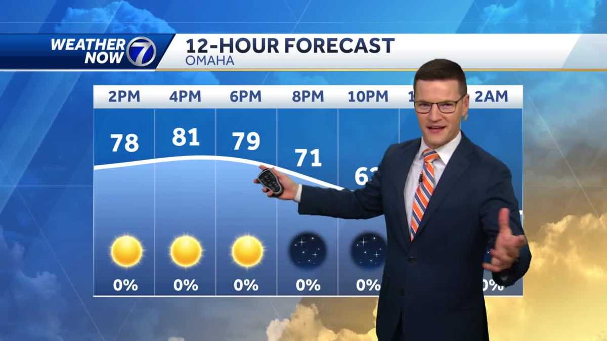 Omaha noon weather forecast for Monday, September 12
