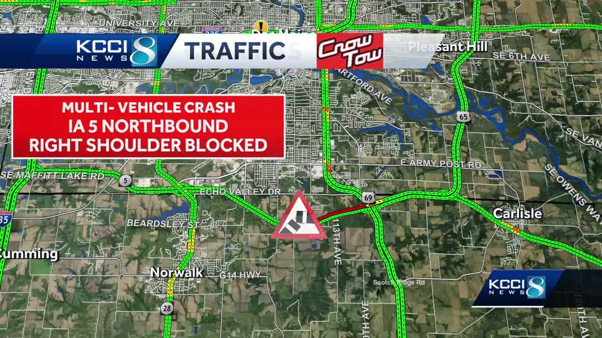 Central Iowa traffic: Multi-vehicle crash along IA 5