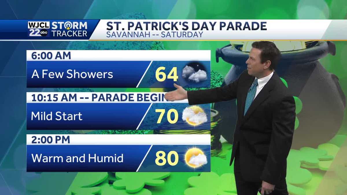 A chance for showers or storms for St. Patrick's Day weekend