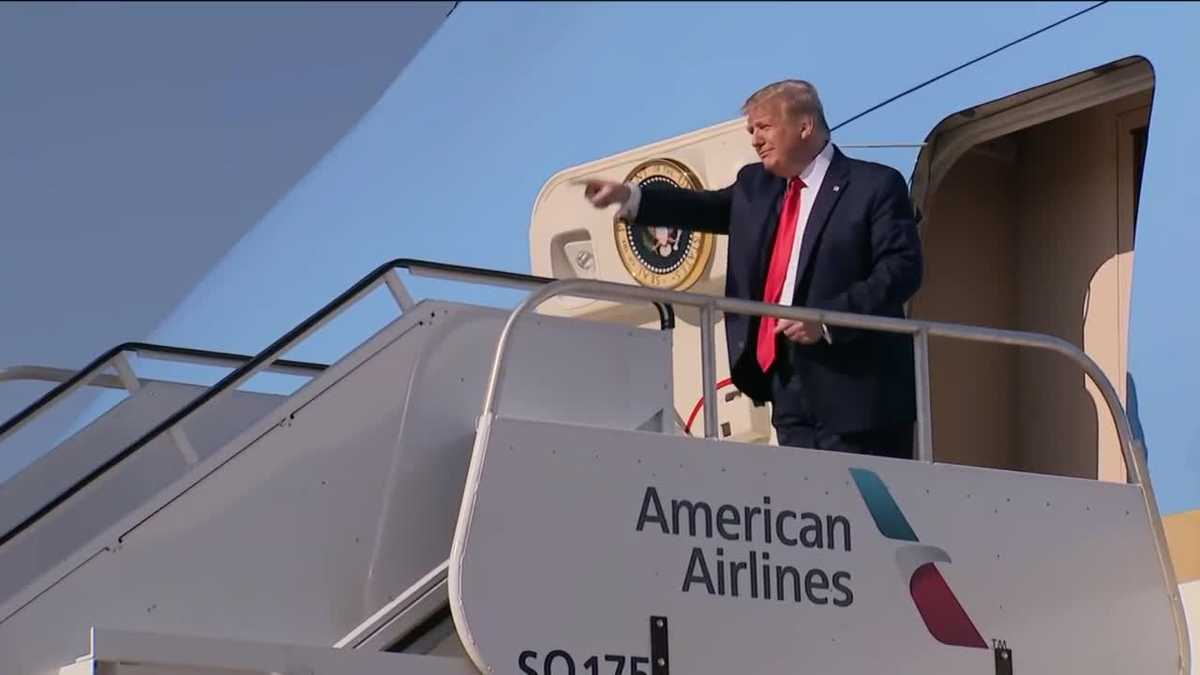 President Trump arrives in Tulsa for his first campaign rally since the ...