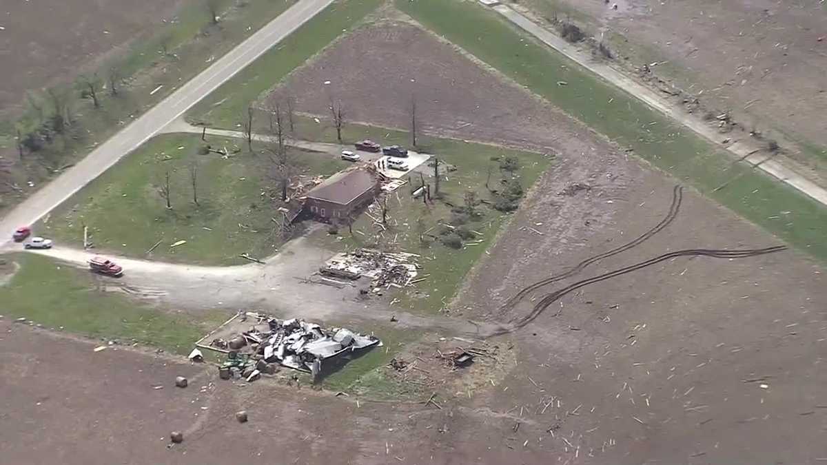 Pilot Grove, Missouri, likely tornado damages structures, land