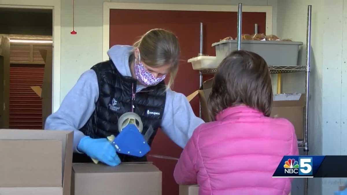 COVID-19 relief efforts give food to families in need