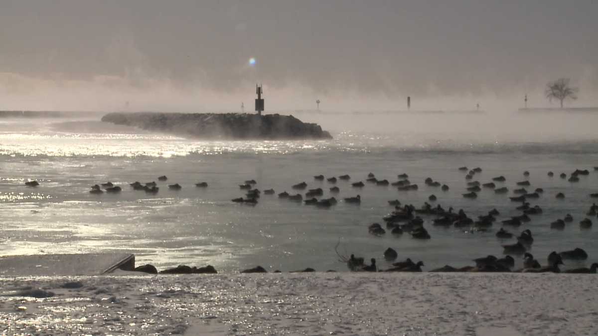WATCH: Arctic sea smoke pours over Milwaukee's Lakefront