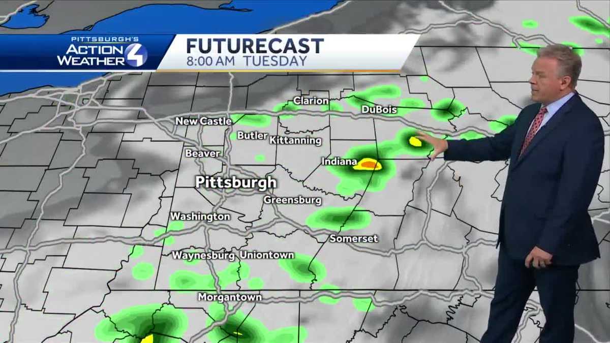 Pop-up storms Monday evening; rain clears out for Tuesday