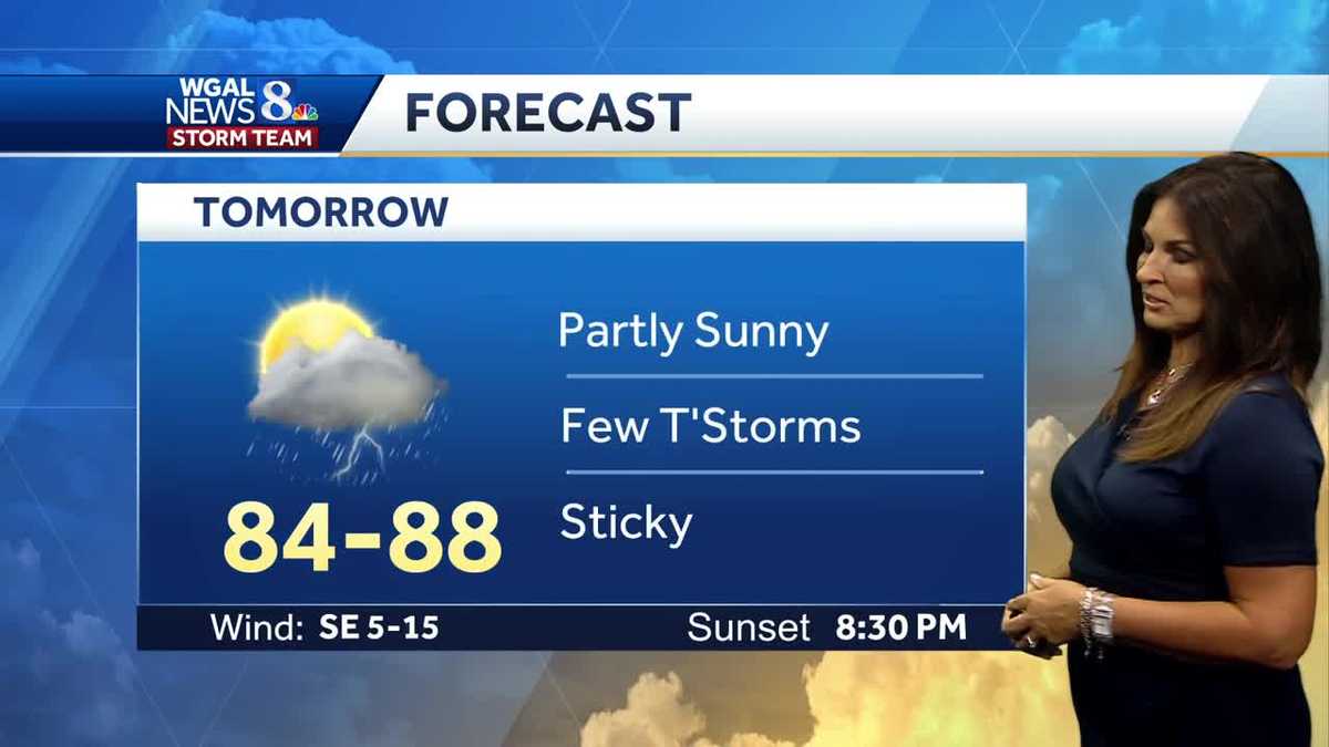 Humidity remains low, temperatures are warm, storm chance is slim