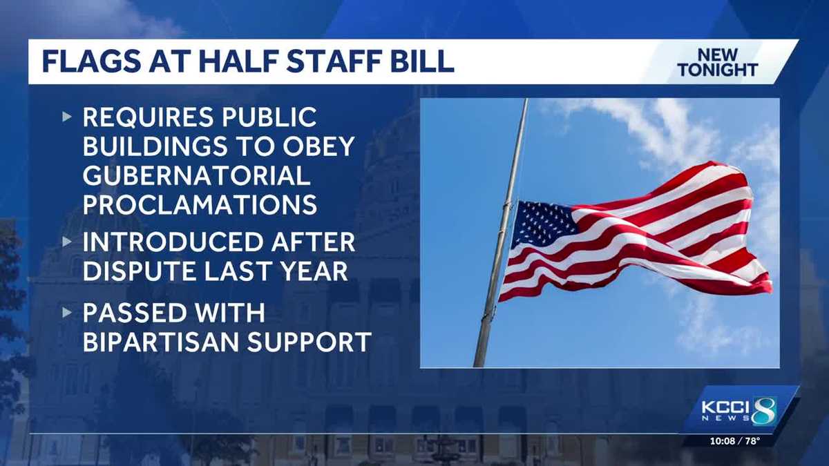 Kim Reynolds signs bill outlining penalty for not flying flags at half ...