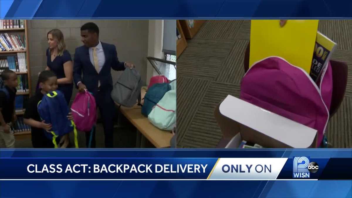 Students receive backpacks thanks to Class Act phone bank