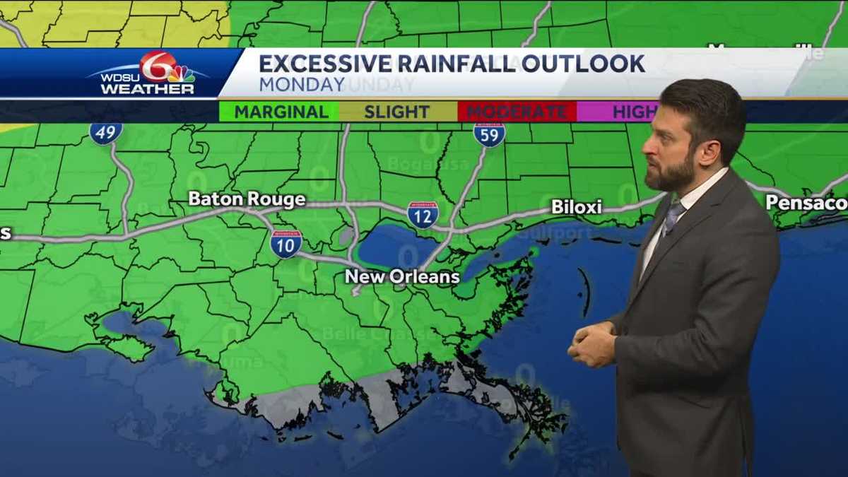 Risk for excessive rainfall Monday and Tuesday