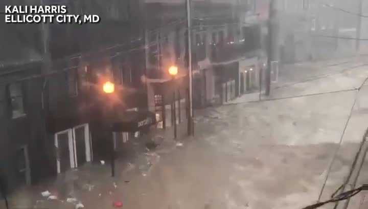 Video shows life-threatening flooding near Baltimore