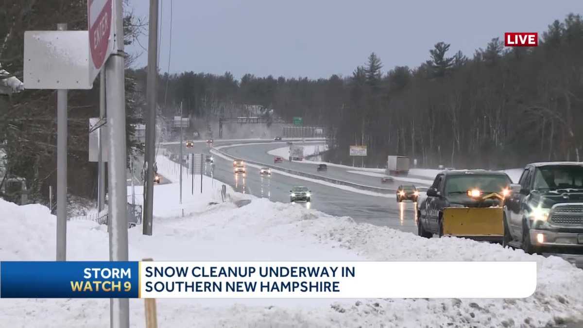 Snow tapering off in southern NH; crews continue cleanup efforts