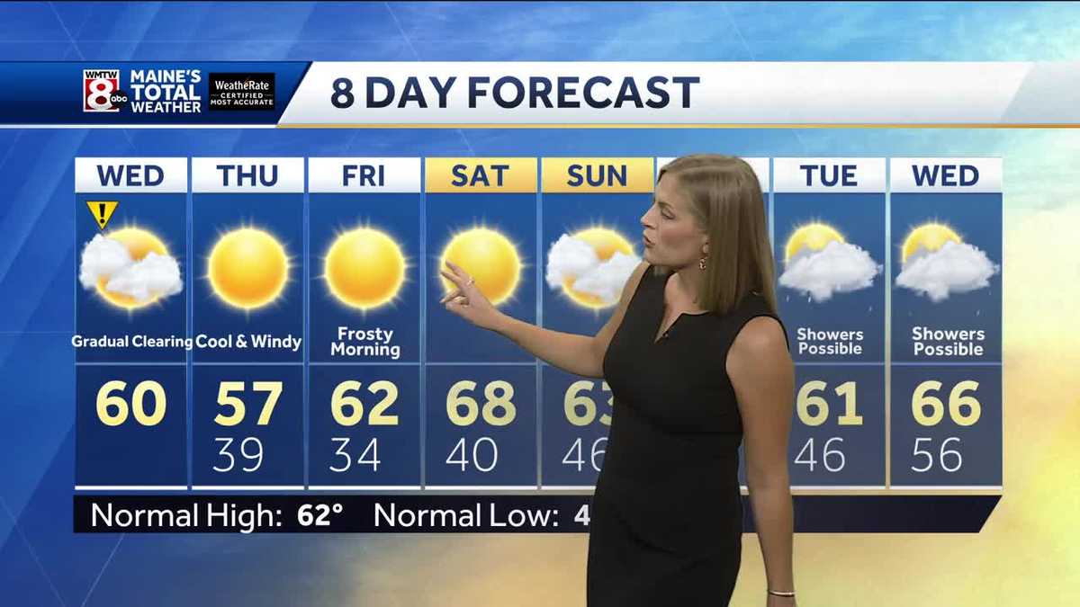 Cold, crisp air flows in as rain pulls away