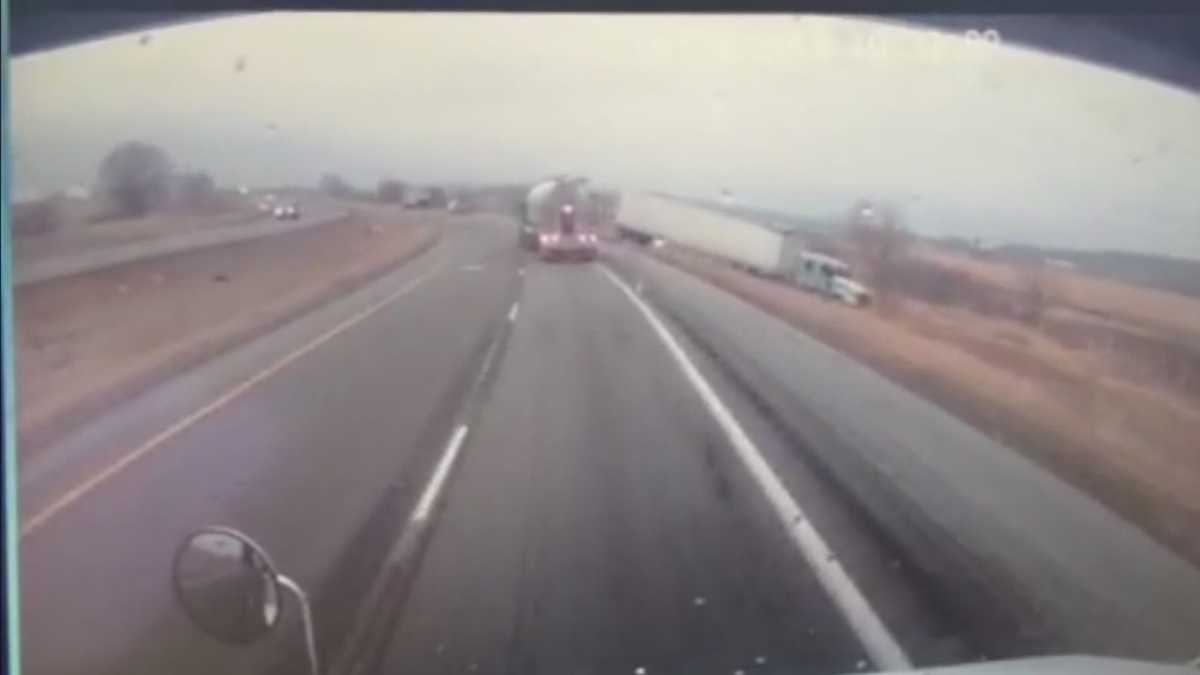 Distracted semi driver's crash caught on video in Iowa