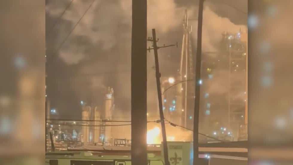 Emergency response teams respond to fire at Shell Norco