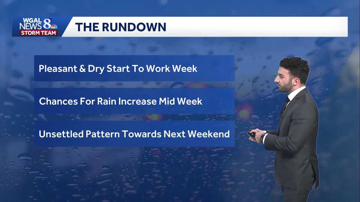 Seasonably cool & dry to end our weekend; dry to start the week before ...