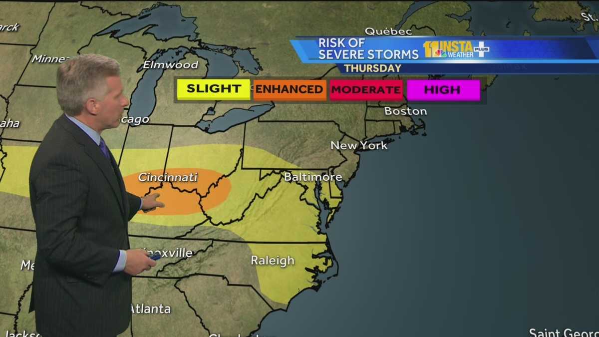 Tom shows chances for severe storms Thursday