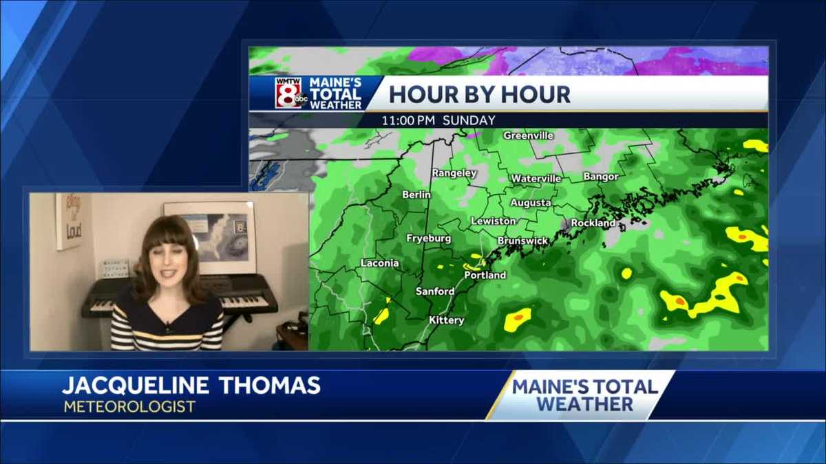 Rain continues through the evening, winds pick up into Monday