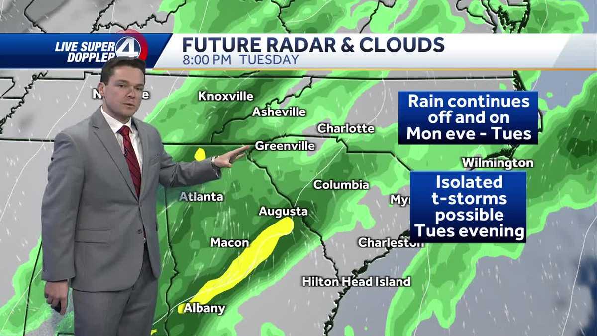 Mild Sunday, Rainy Monday