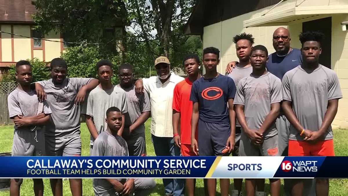 Callaway football team helps build community garden