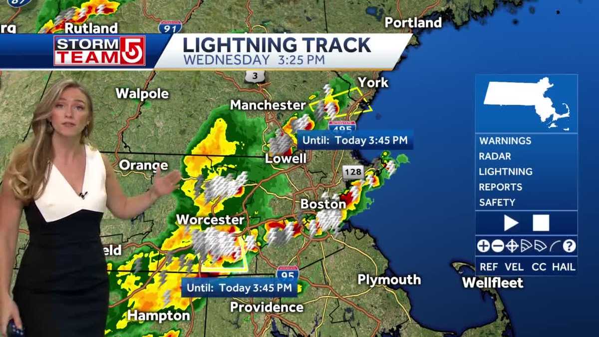 Video: Line of thunderstorms developing in and around Boston