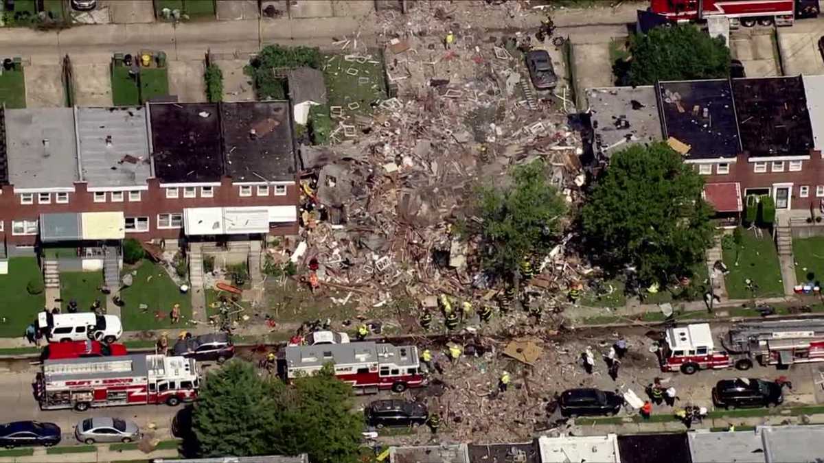 Baltimore rowhome explosion leaves damage strewn across block