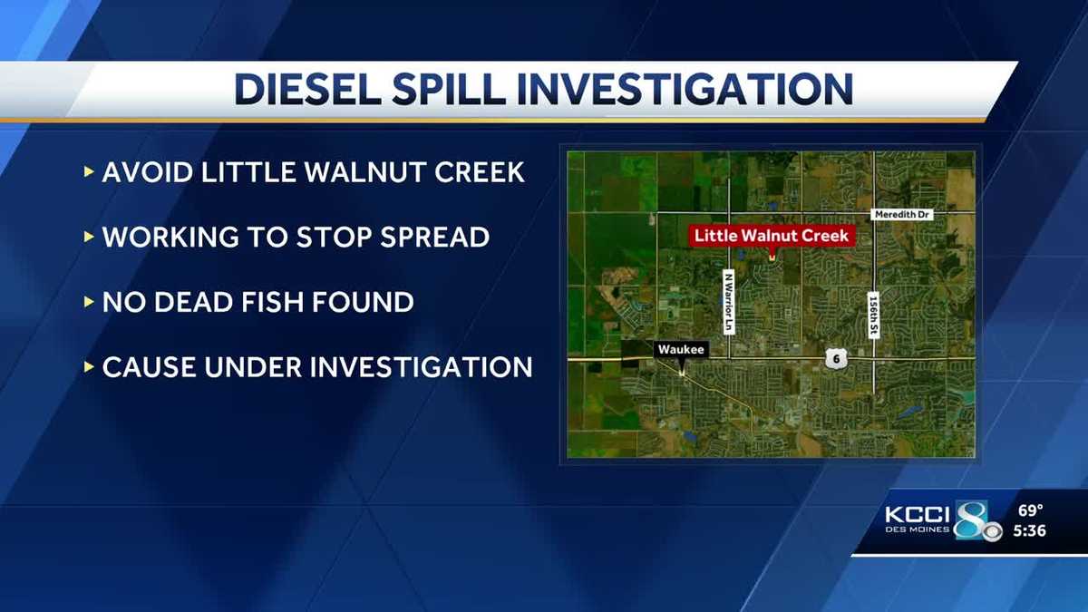 DNR investigating diesel spill into central Iowa creek