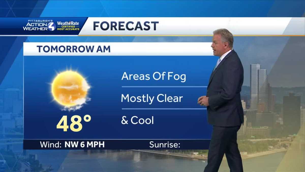 Clear skies tonight, mostly sunny on Wednesday