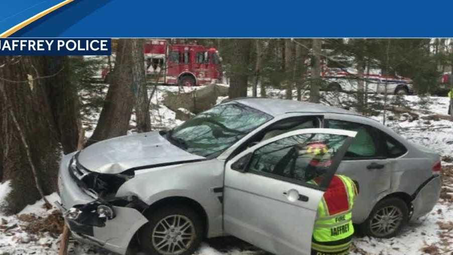 Man trapped in car for 14 hours after Jaffrey crash