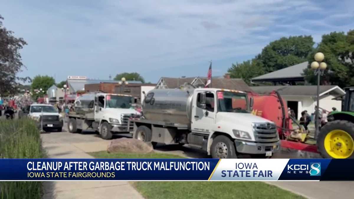 Iowa State Fair: Crews quickly clean up garbage after truck malfunctions