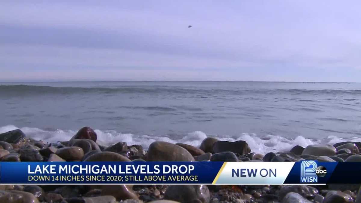 Lake Michigan's water levels 14 inches lower than last year's record