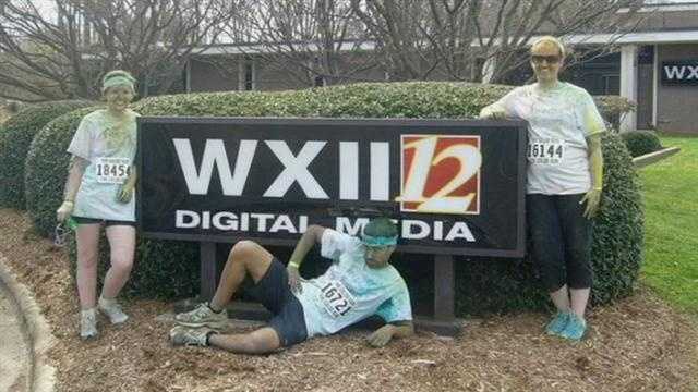WXII 12 Team runs in the Color Run in Winston-Salem