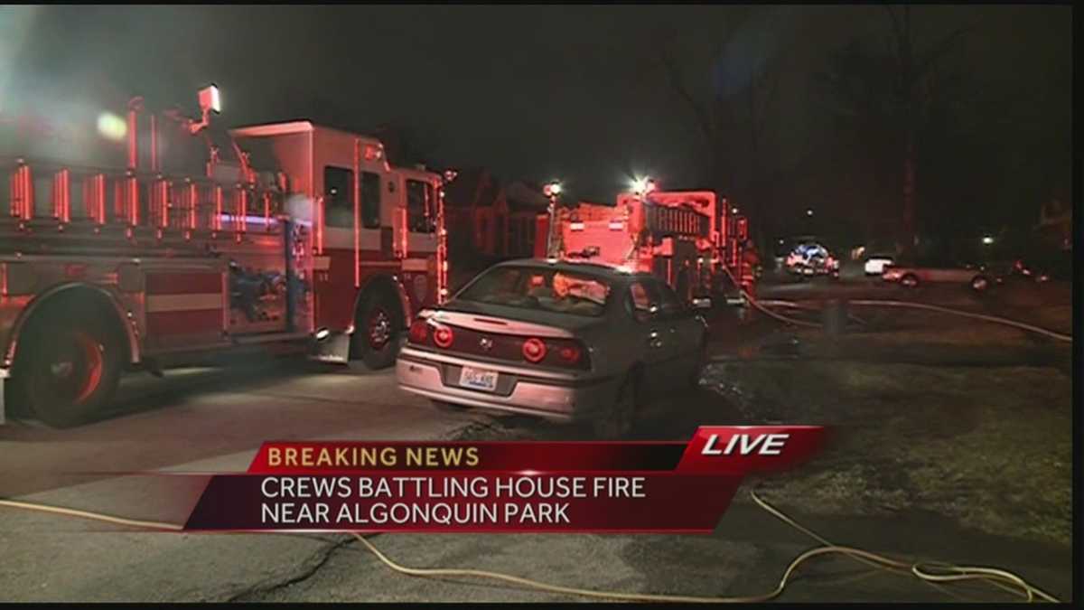 Crews battle house fire near Algonquin Park