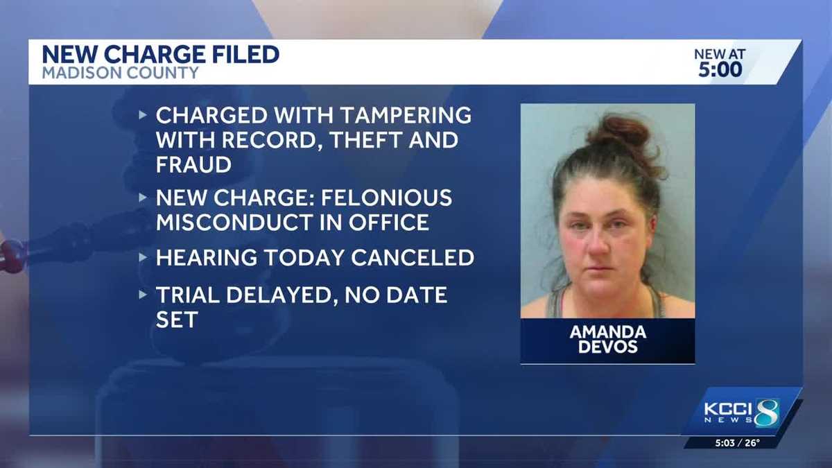 Amanda DeVos' trial continued; new charge filed