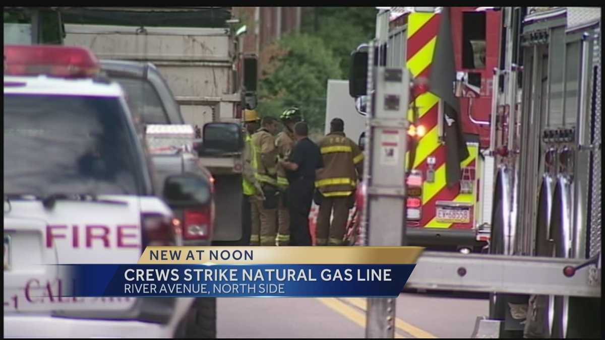 Gas line hit on North Side