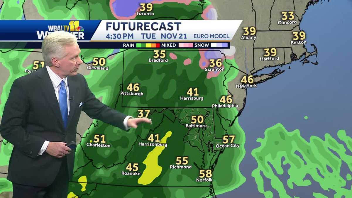 Expect steady rain Tuesday in Maryland