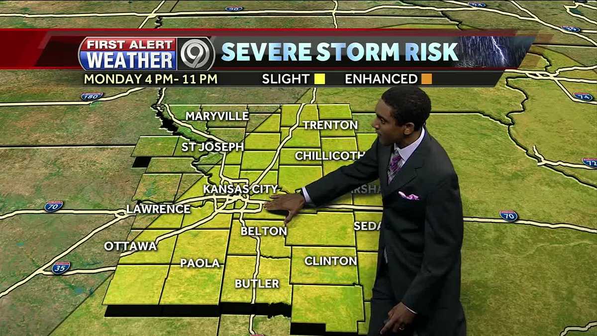 Area under slight risk for severe storms Monday