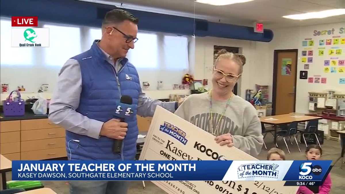 KOCO 5 surprises Southgate teacher as January Teacher of the Month