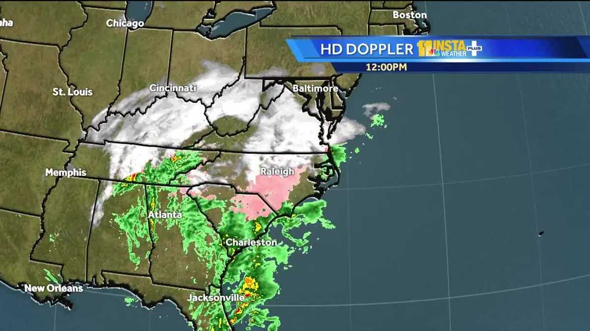 Noon update - Snow reaches southern Maryland