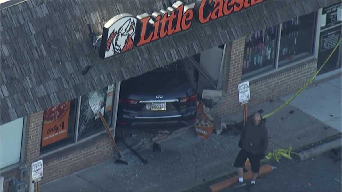Car Crashes Into Little Caesars Restaurant In Bel Air