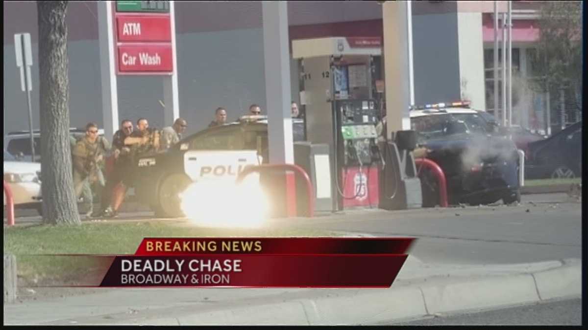 Witnesses capture photos of police swarming stolen cop car