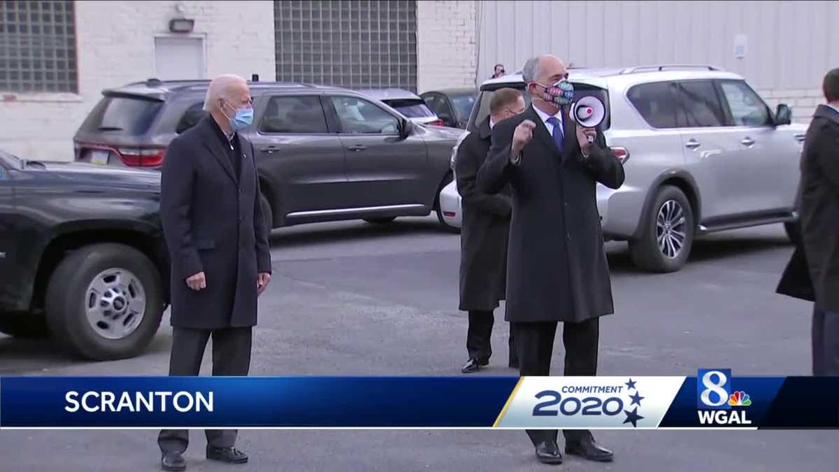JOE BIDEN campaigns in hometown of Scranton on Election Day