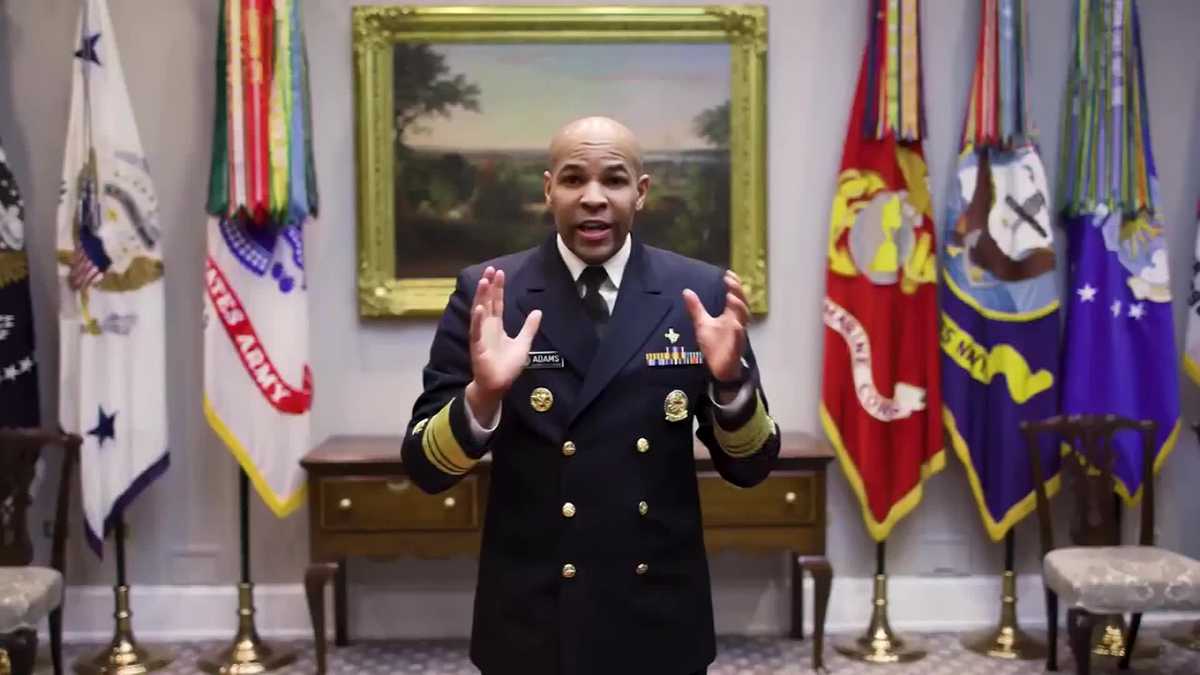 US Surgeon general Jerome Adams demonstrates how to make a cloth face ...