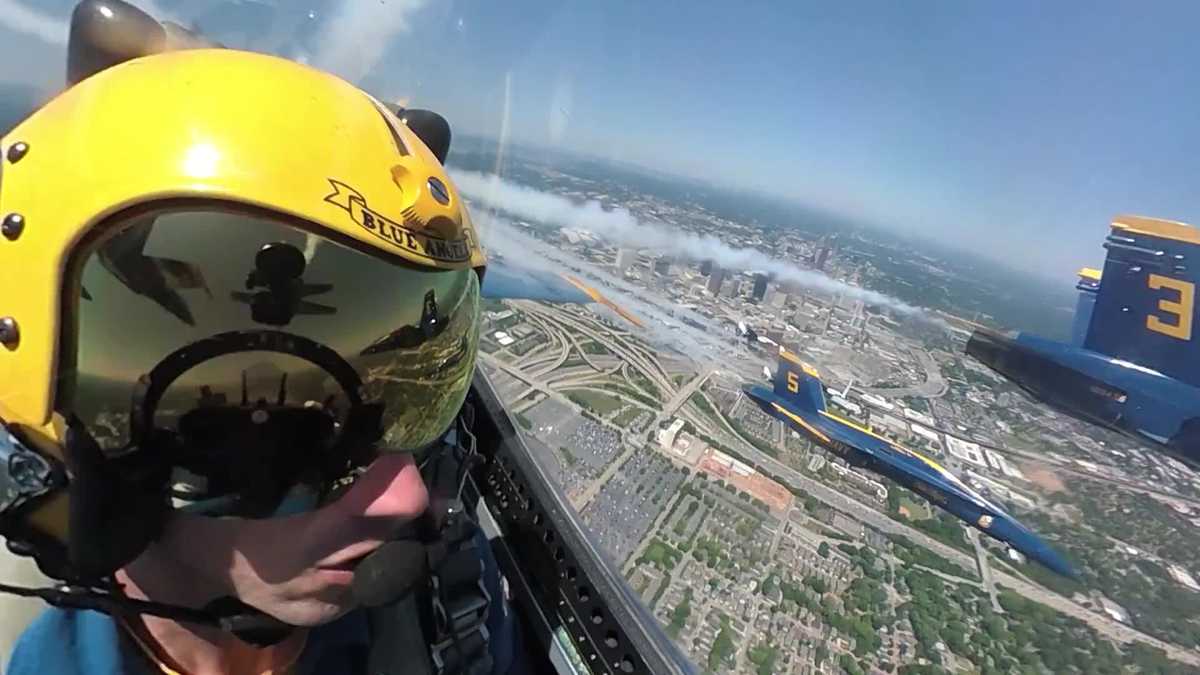 Blue Angels fly over Atlanta in honor of frontline COVID-19 first ...