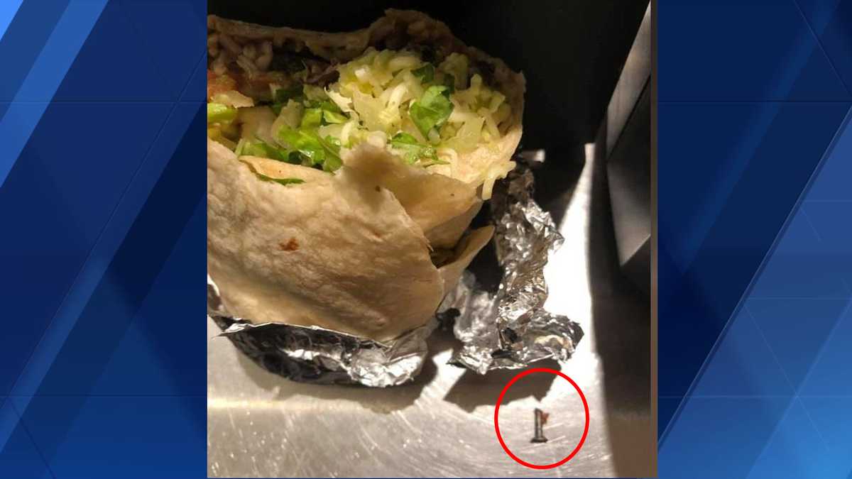 Man says he found small nail inside Chipotle burrito